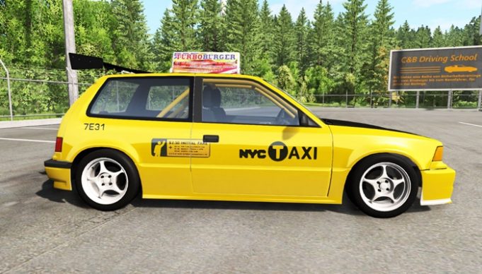 BeamNG - Ibishu Covet New York Taxi v0.8.0.1 - BeamNG Drive Mods Download