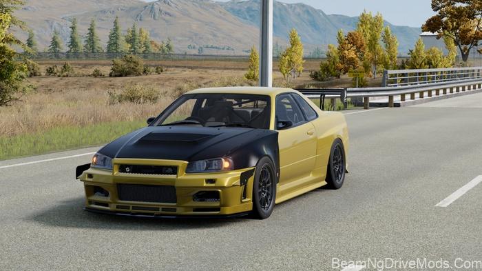 BeamNG - Nissan Skyline GTR R34 (0.38) - BeamNG Drive Mods Download
