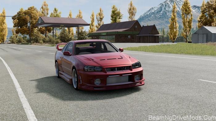 BeamNG - Nissan Skyline R34 GT-R V2.1 - BeamNG Drive Mods Download